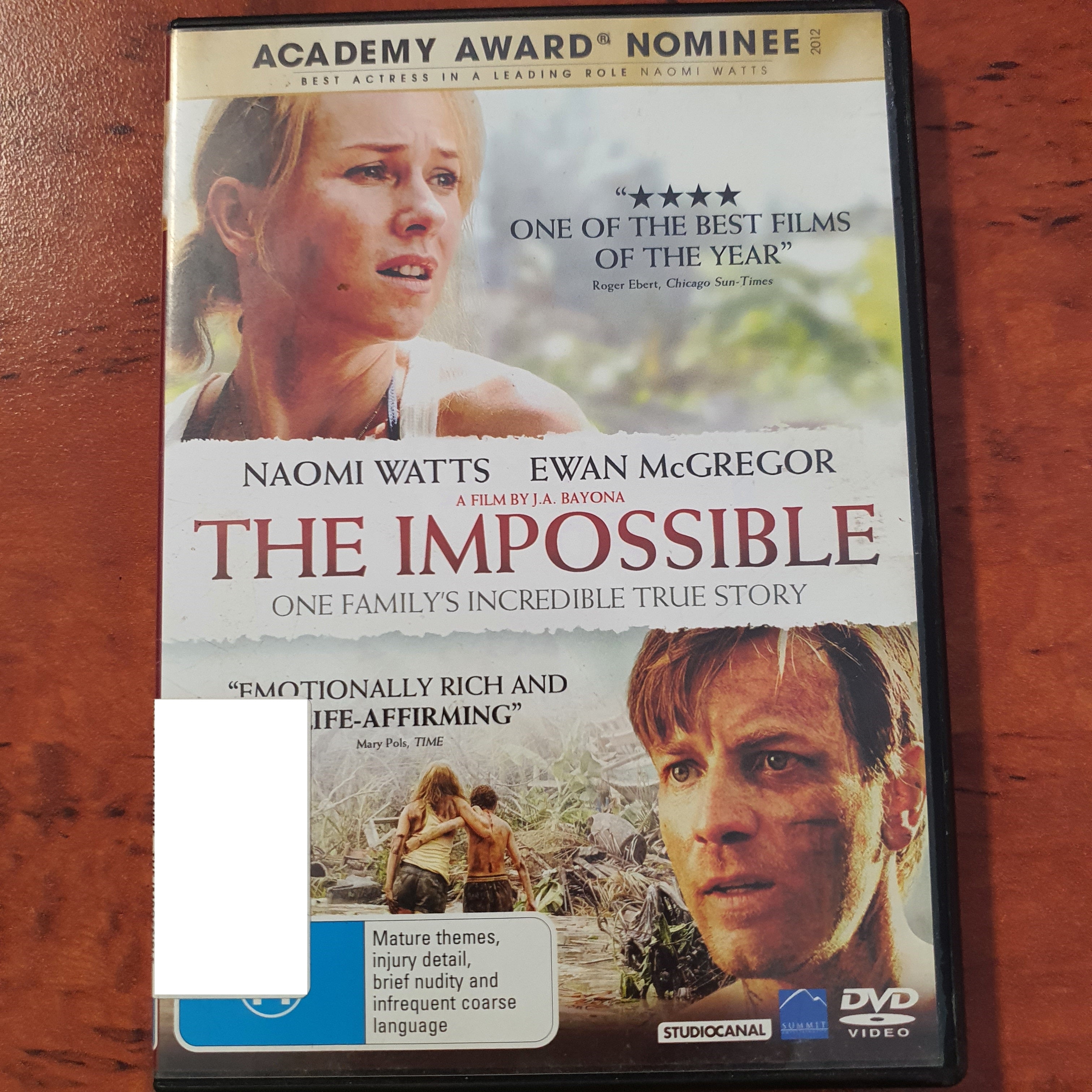 THE IMPOSSIBLE — dvd shop au